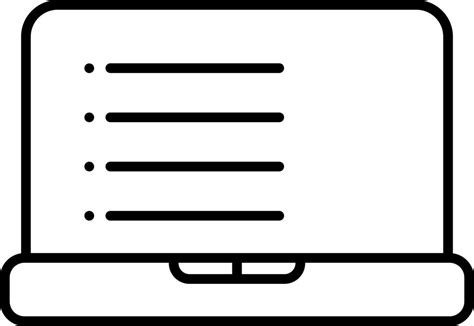 Black Thin Line Art Of Laptop Icon 24156229 Vector Art At Vecteezy