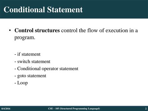 SOLUTION: Cse 105 part 2 conditionalstatements - Studypool