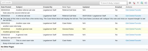 Case Notes Block LegalServer Help