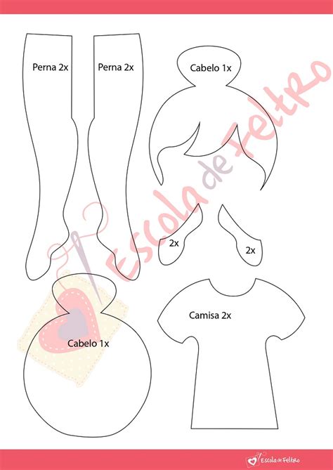 10 Moldes De Bonecas De Feltro Para Baixar Gratuitamente
