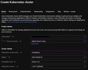 AKS Basics Create AKS Cluster Using Azure Portal Cloud Is Easy