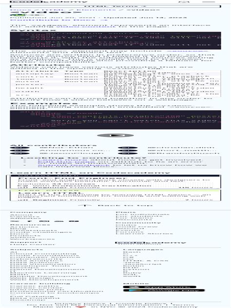 Html Elements Codecademy Pdf