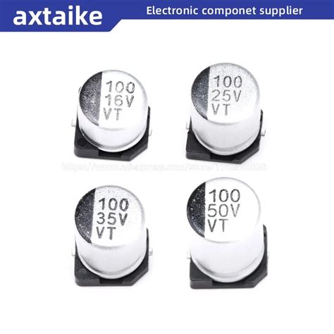 50 Pces 100uf 16v 25v 35v 50v 635463778105mm Smd Capacitores