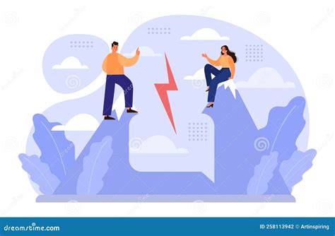 Misunderstanding Concept Social Controversy Or Disagreement Stock