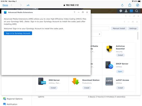 Advanced Media Extensions Needs Login Rsynology