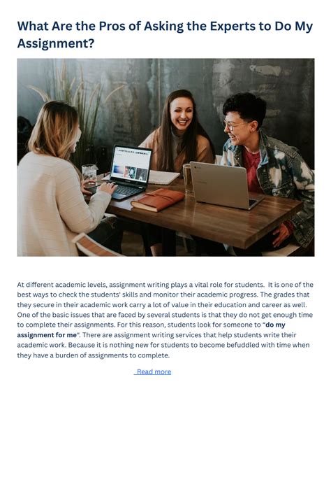 What Are The Pros To Asking The Experts To Do My Assignment By