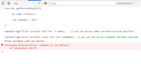 Let Keyword In Javascript Block Scope