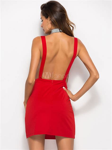 Robes de Clubs Moulantes en Satins Cousu en Paillettes Sexy Femmes à Col Décolleté en V avec Dos
