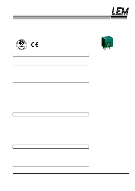 hx10 p datasheet 1 2 pages lem current transducer hx 03~50 p