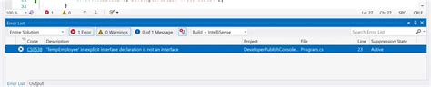 C Error Cs0538 Name In Explicit Interface Declaration Is Not An