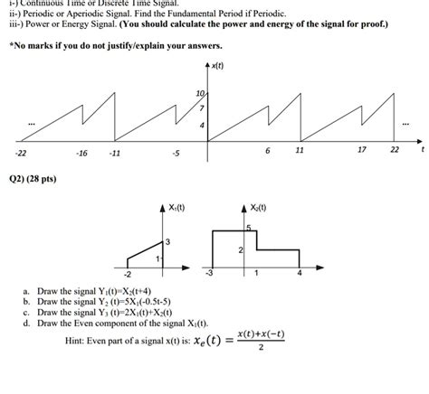 Solved Continuous Time Or Discrete Time Signal Periodic Or Aperiodic Signal Find The