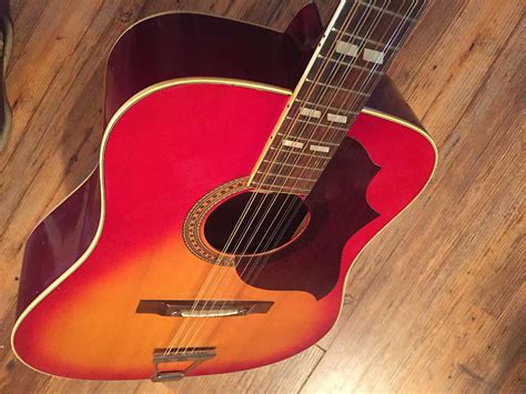 Lyle Hummingbird 12 String Guitar Mij 60s 70s Cherry Sunburst Reverb
