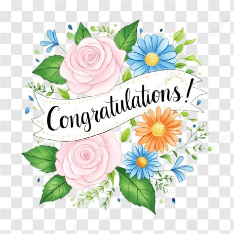 Congratulations Floral Card Watercolor Flowers Pink Roses