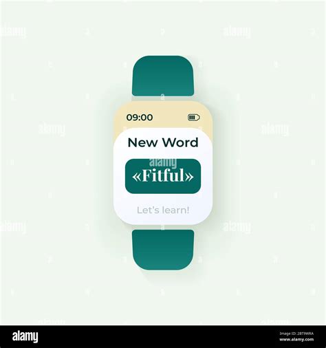 Daily Word Smartwatch Interface Vector Template Stock Vector Image