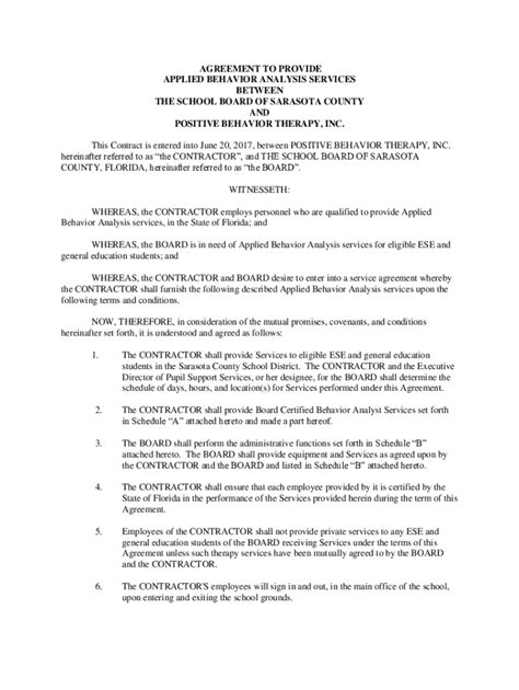 Fillable Online Aba Service Agreement And Consent Form Fax Email Print Pdffiller