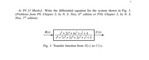 Solved P Marks Write The Differential Equation For Chegg