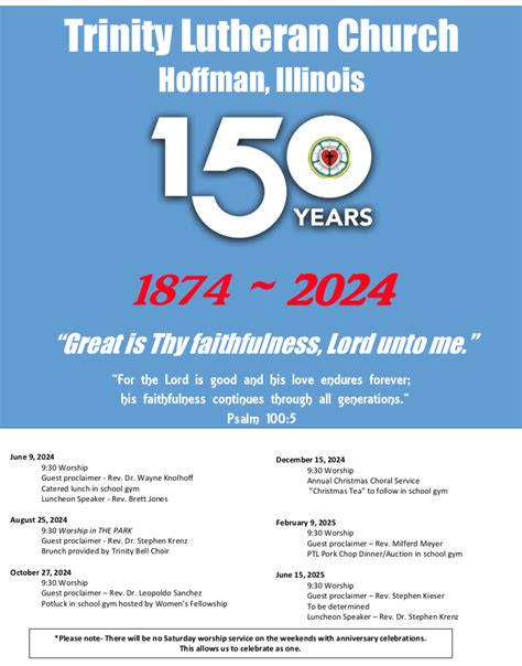 Trinity Lutheran Hoffman Celebrating 150th Anniversary The Sentinel