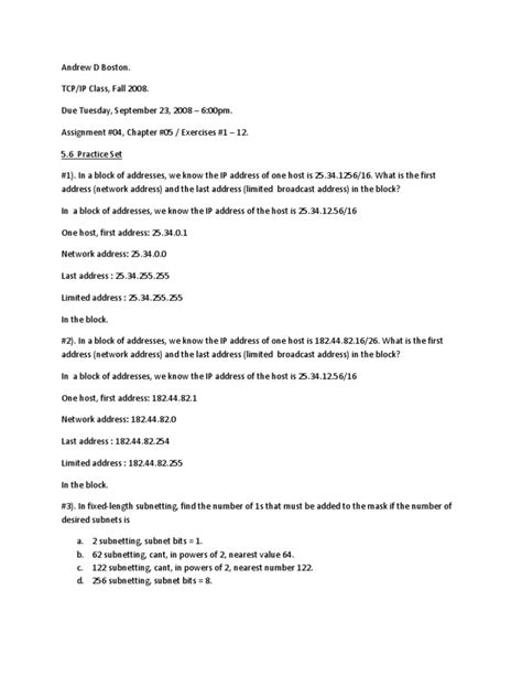 Assignment 04 Tcpip Pdf Ip Address Network Architecture