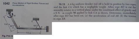 Solved Plane Motion Of Rigid Bodies Forces And