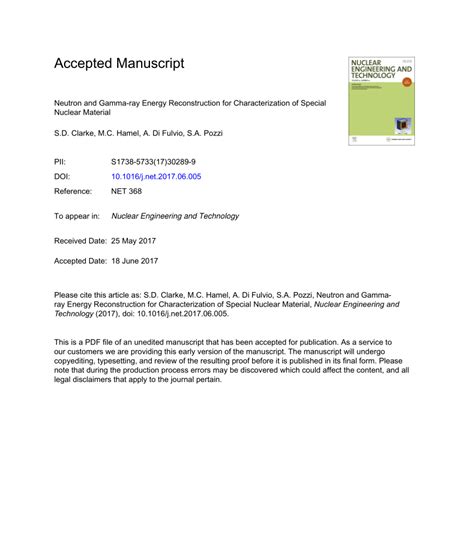 Pdf Neutron And Gamma Ray Energy Reconstruction For Characterization