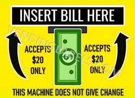 Dba Insert Bills Crane Claw Soda Snack Sticker Label For Vending Machi