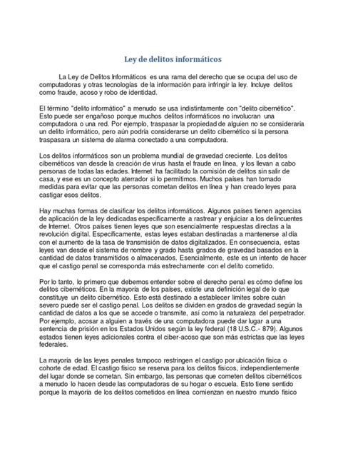 Ley De Delitos Informaticos Pdf