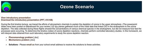 Chem Collective Ozone A Scenario Based Activity In Kinetics Activity