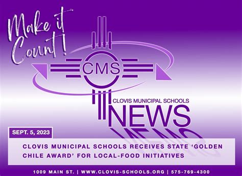 Clovis Municipal Schools Receives State ‘golden Chile Award For Local Food Initiatives James