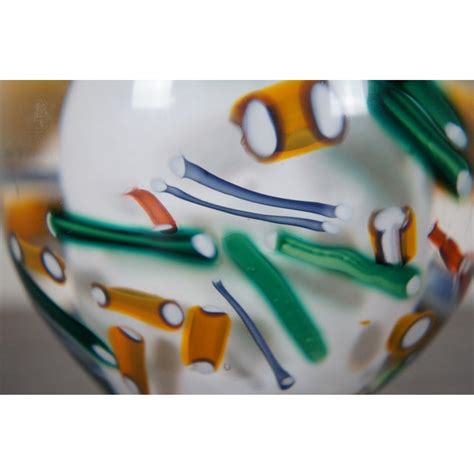 2002 Signed Modern Abstract Millefiori Art Glass Hand Blown Paper