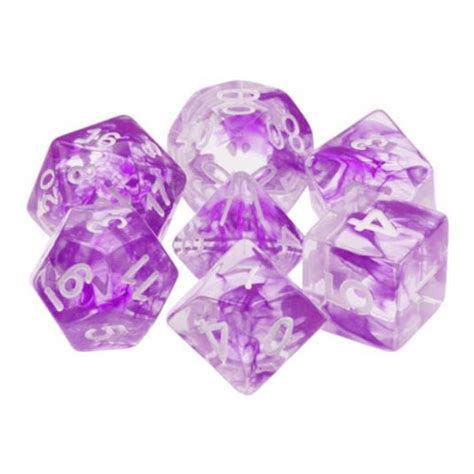 Polyhedral Dice Set Purple Space 7 Dice The Relentless Dragon Game