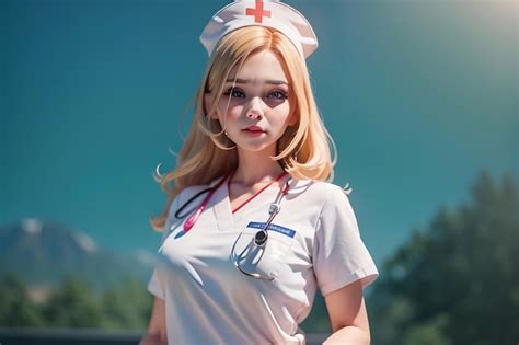 Premium Ai Image A Nurse In A White Uniform With A Red Cross On The Chest