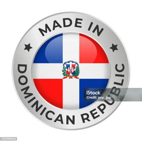 Made In Dominican Republic 벡터 그래픽 도미니카 공화국의 국기와 도미니카 공화국에서 만든 텍스트가 있는