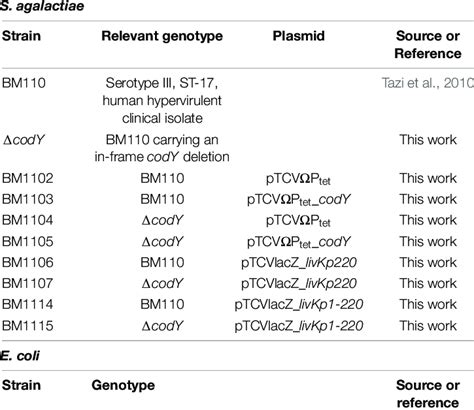 Bacterial Strains Used In This Work Download Scientific Diagram