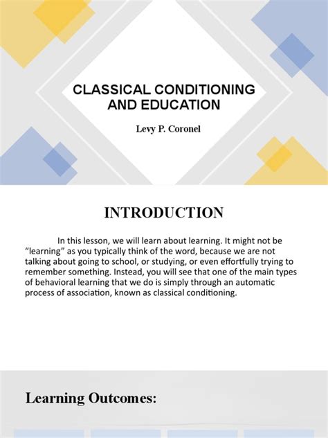 Classical Conditioning And Education Pdf Classical Worksheets