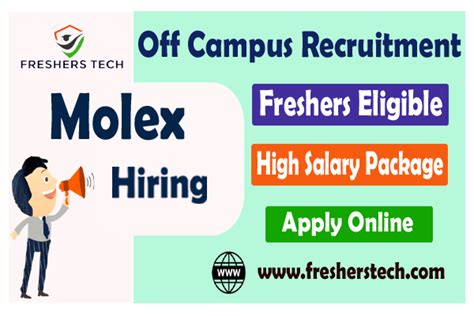Molex Recruitment For Freshers Hiring Trainee Master Data Jobs
