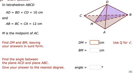 Solved 44 In Tetrahedron Abcd Ad Bd Cd 10 Cm B And Ab Bc Ca 12 Cm W