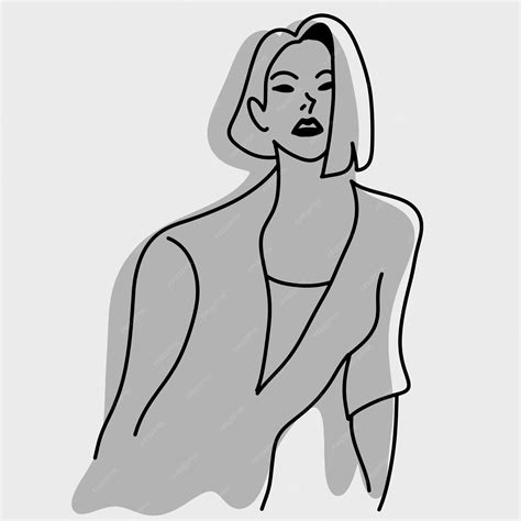 Premium Vector Sexy Female Model With Shadow Vector Illustration