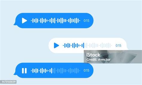 음성 메시지 거품 음성 채팅 또는 메신저 인터페이스 벡터 Ui Ux 음성 메시지 거품 채팅 오디오 녹음 휴대 전화 메신저에 대한 재생 기록 Brand Name Online