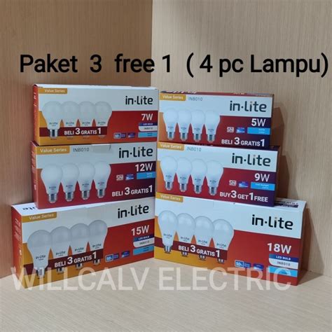 Jual Lampu Led Inlite In Lite Paket Free Pc W W W W W W K Cahaya Putih