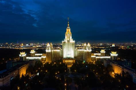 Aerial View Of Lomonosov Moscow State University Mgu Msu On Sparrow