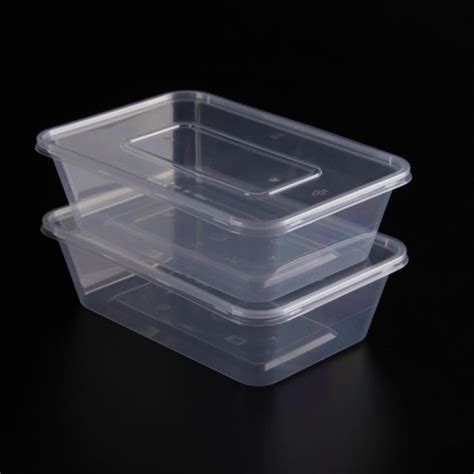 Disposable Microwave Clear Pp Plastic Rectangular Food Container With Lid