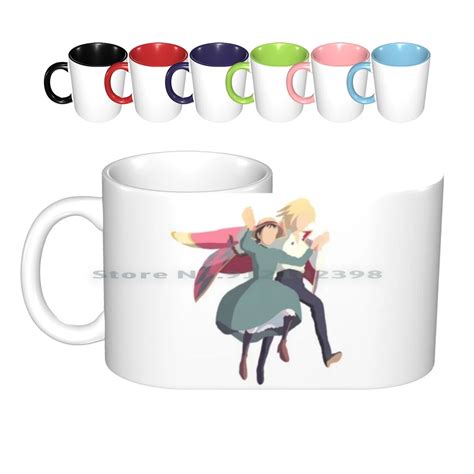 하울의 움직이는 성 세라믹 머그잔 커피 컵 밀크티 머그잔 하울스 움직이는 성 하울 애니메이션 애니메이션 지브리 지브리 스튜디오