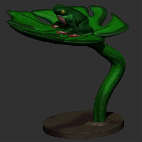 Stl File Chill Frog On A Leaf ・3d Printable Model To Download・cults