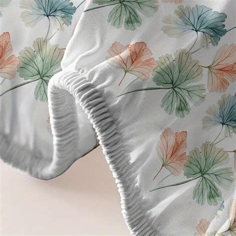 Brushed Fitted Sheet Soft Comfortable Leaf Print Bedding Temu Norway