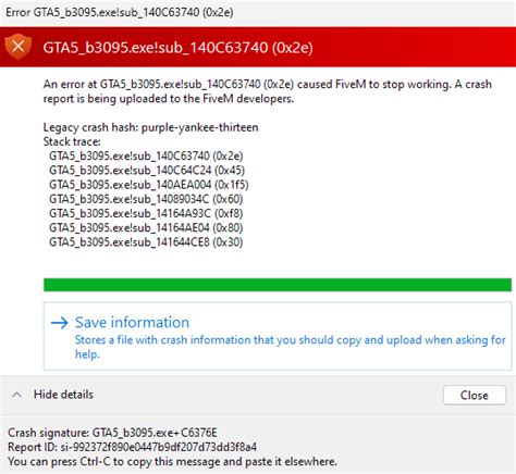 Random Recurring Crash After Switching To To Newest 3095 Game Build