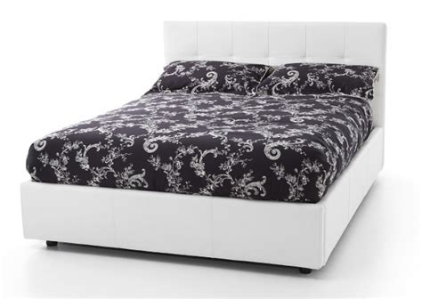 Serene Lucca 4ft Small Double White Faux Leather Ottoman Bed Frame By