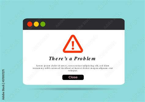 Problem Message Computer Window Warning Popup Premium Vector Stock