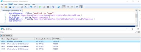 Powershell Retrieve List Of Domain Computers By Operating System Sid