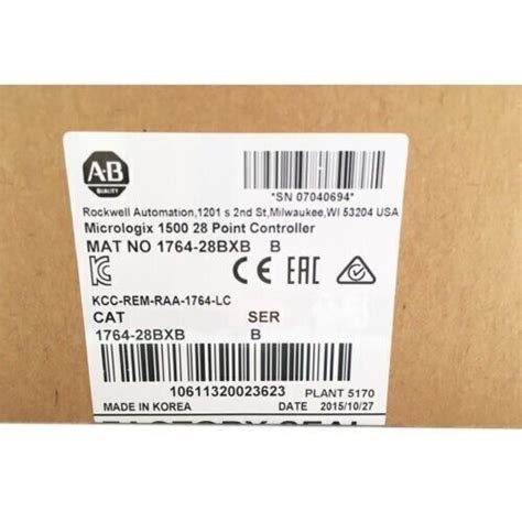 New Sealed AB 1764 28BXB SER B MicroLogix1500 28 Point Controller Allen Bradley Aplicom