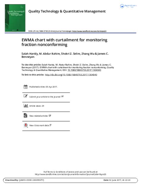 Pdf Ewma Chart With Curtailment For Monitoring Fraction Nonconforming